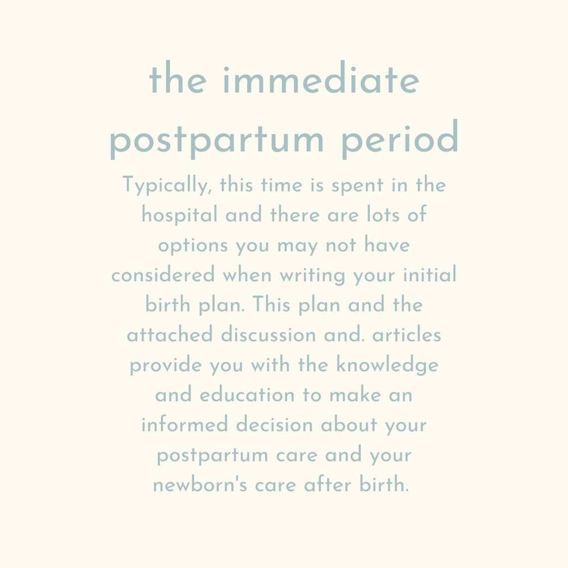 Postpartum Care in Your Birth Plan / Newborn Hospital Care / Newborn ...