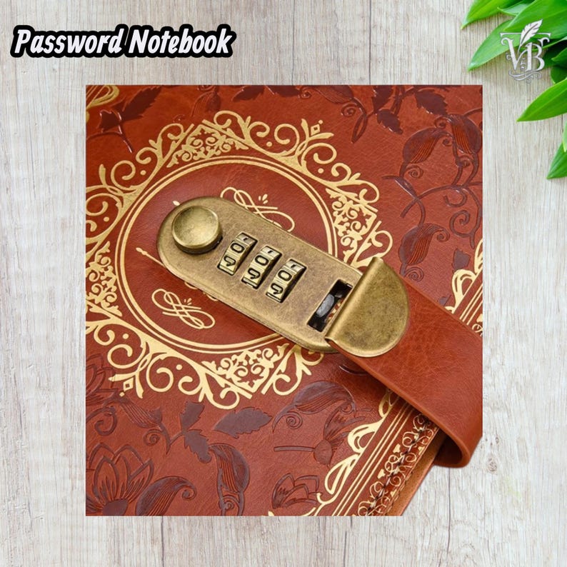 Vintage Lock Journal A5 – Password Diary PU Leather Notebook – Secret ...