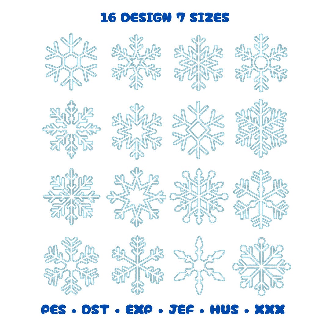 Snowflake Embroidery Designs Bundle – 16 Christmas Snowflakes Set ...