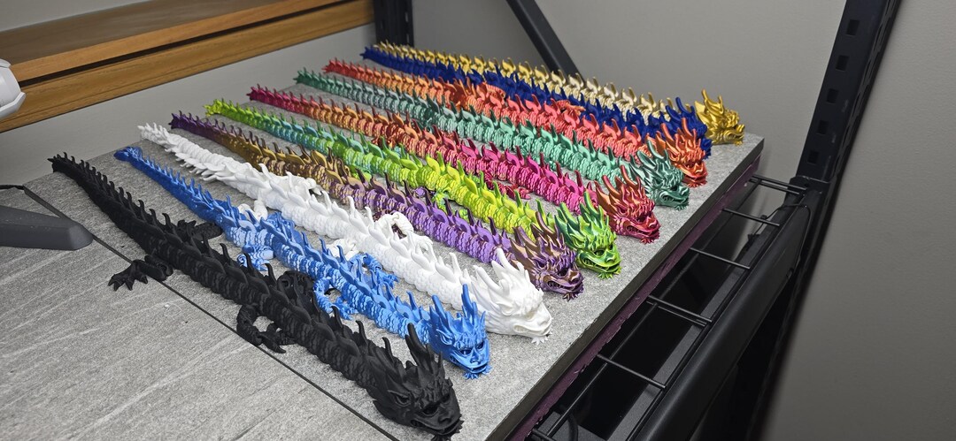 Flexi Factory 3d Printed Fidget Imperial Dragon Many Colors - Etsy