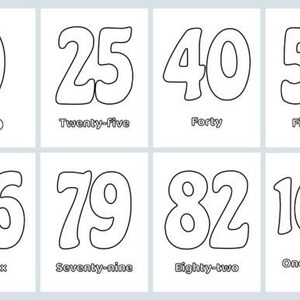 Numbers 1 to 100 Coloring Pages for Kids Toddlers - Etsy Australia