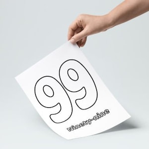 Numbers 1 to 100 Coloring Pages for Kids Toddlers - Etsy Australia