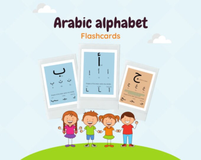 Arabic Alphabet Clip Cards, Arabic Letters Sound, Letters Clip Cards ...