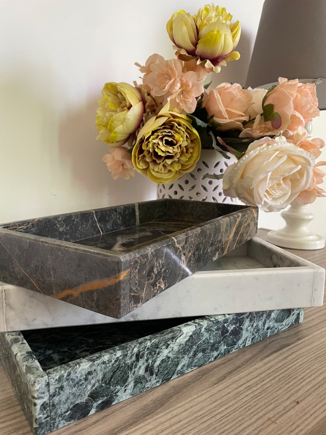 Decorative Marble Tray Marble Tray Marmortablett - Etsy