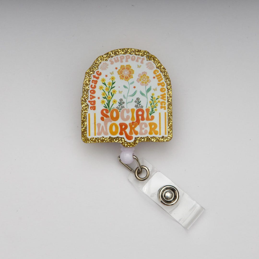 Social Worker Badge Reel, Social Worker, Custom Badge Reel, Retractable ...