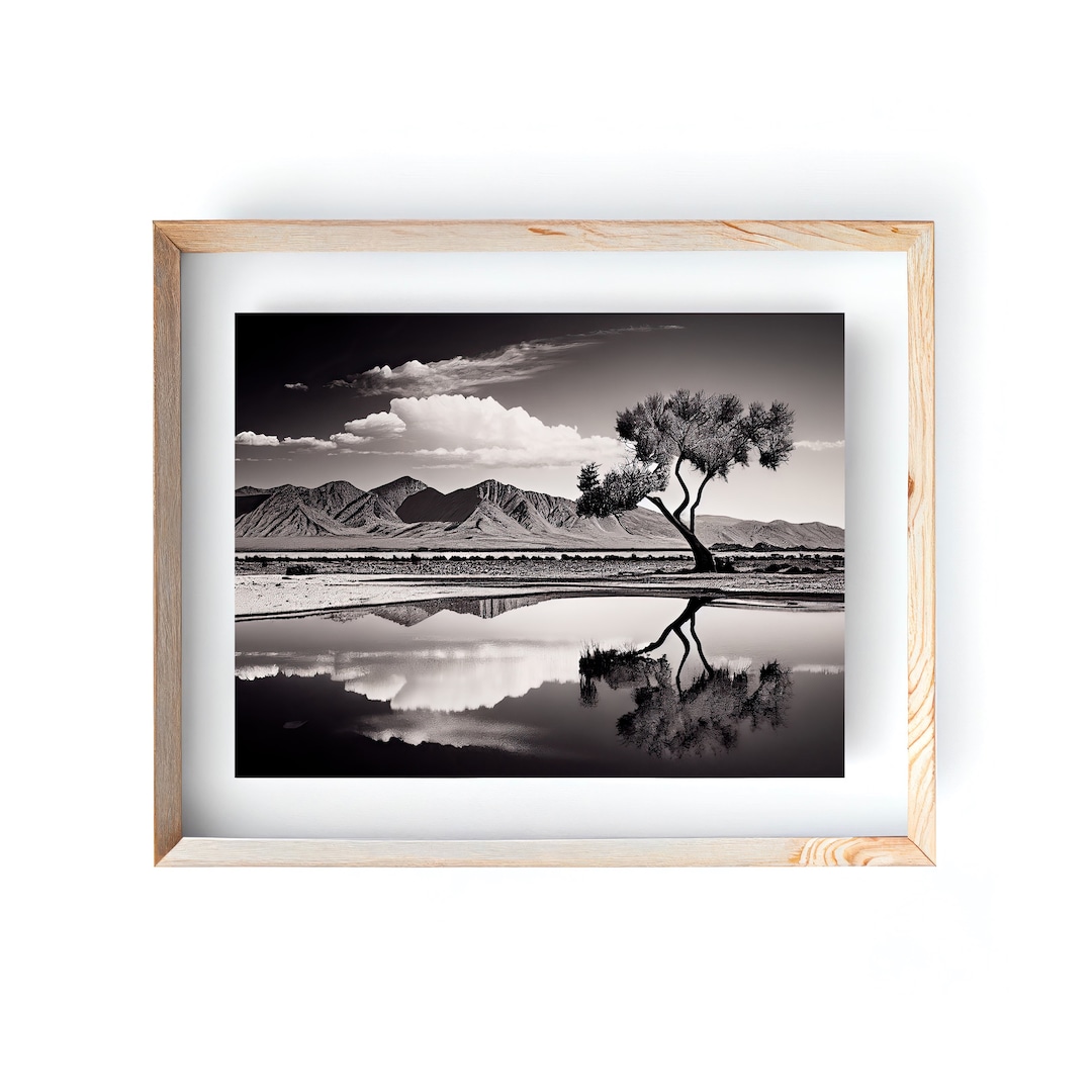 Black and White Tree Print | Landscape Printable Art, Digital Download ...