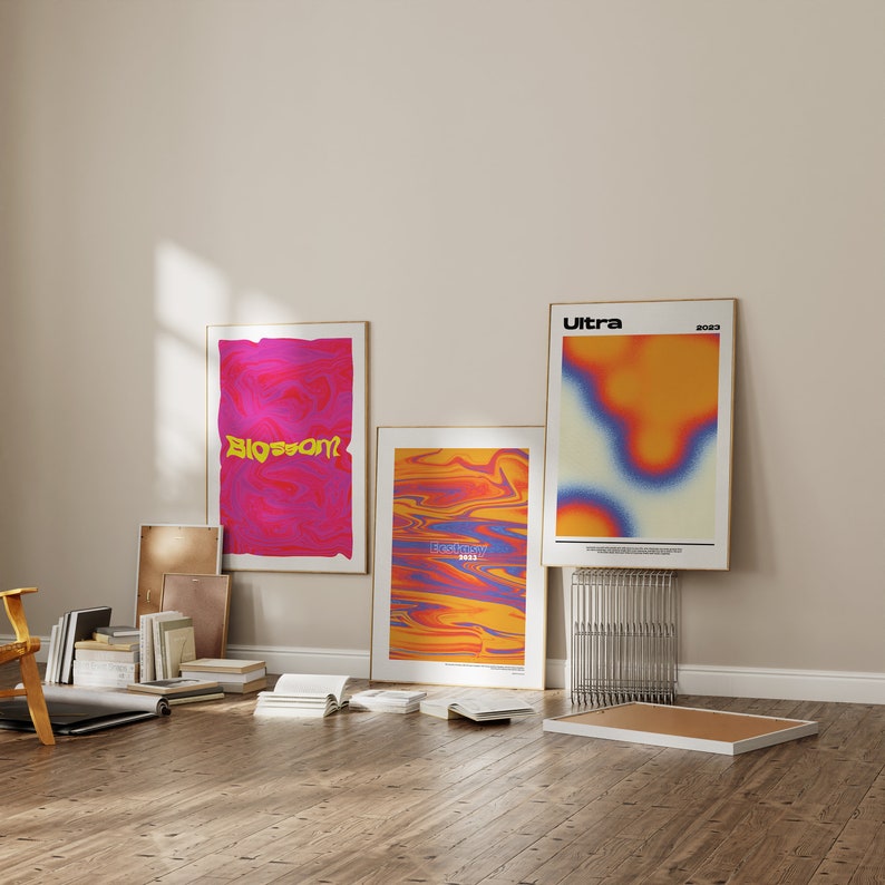 Retro Wall Art Colors Art Print Retro Print Trendy Wall - Etsy