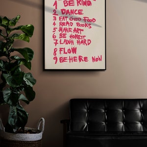 Retro Wall Art, Rules Pink Art Print, Retro Quote Print, Trendy Wall ...