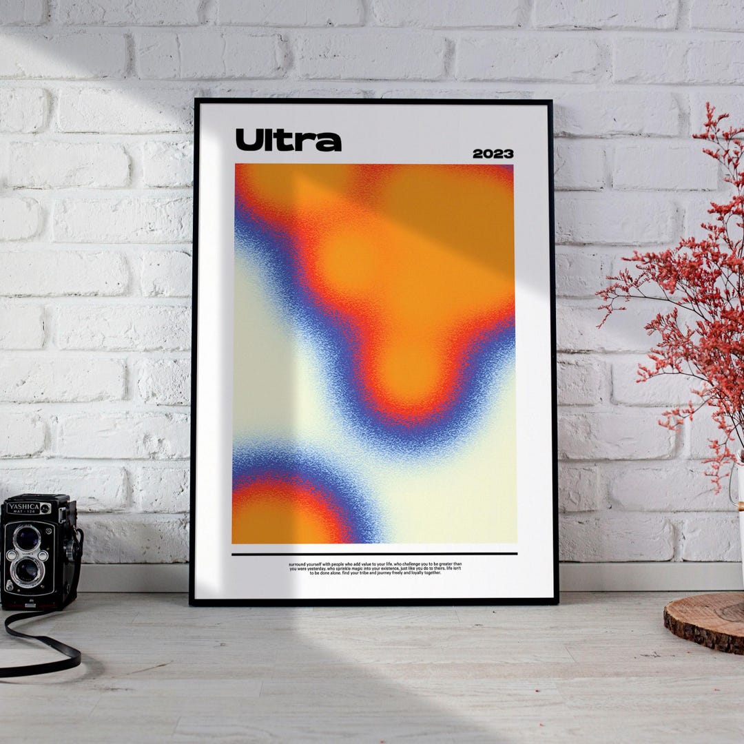 Nostalgia Ultra Art Print, Vibrant Poster Abstract Colors Instant ...