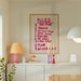 Retro Wall Art, Rules Pink Art Print, Retro Quote Print, Trendy Wall ...