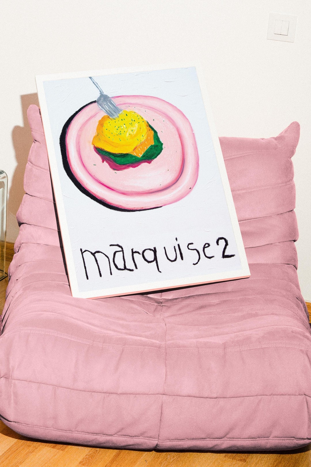 Colorful Eggs Benedict Plate Art Print, Quirky Kitchen Illustration ...