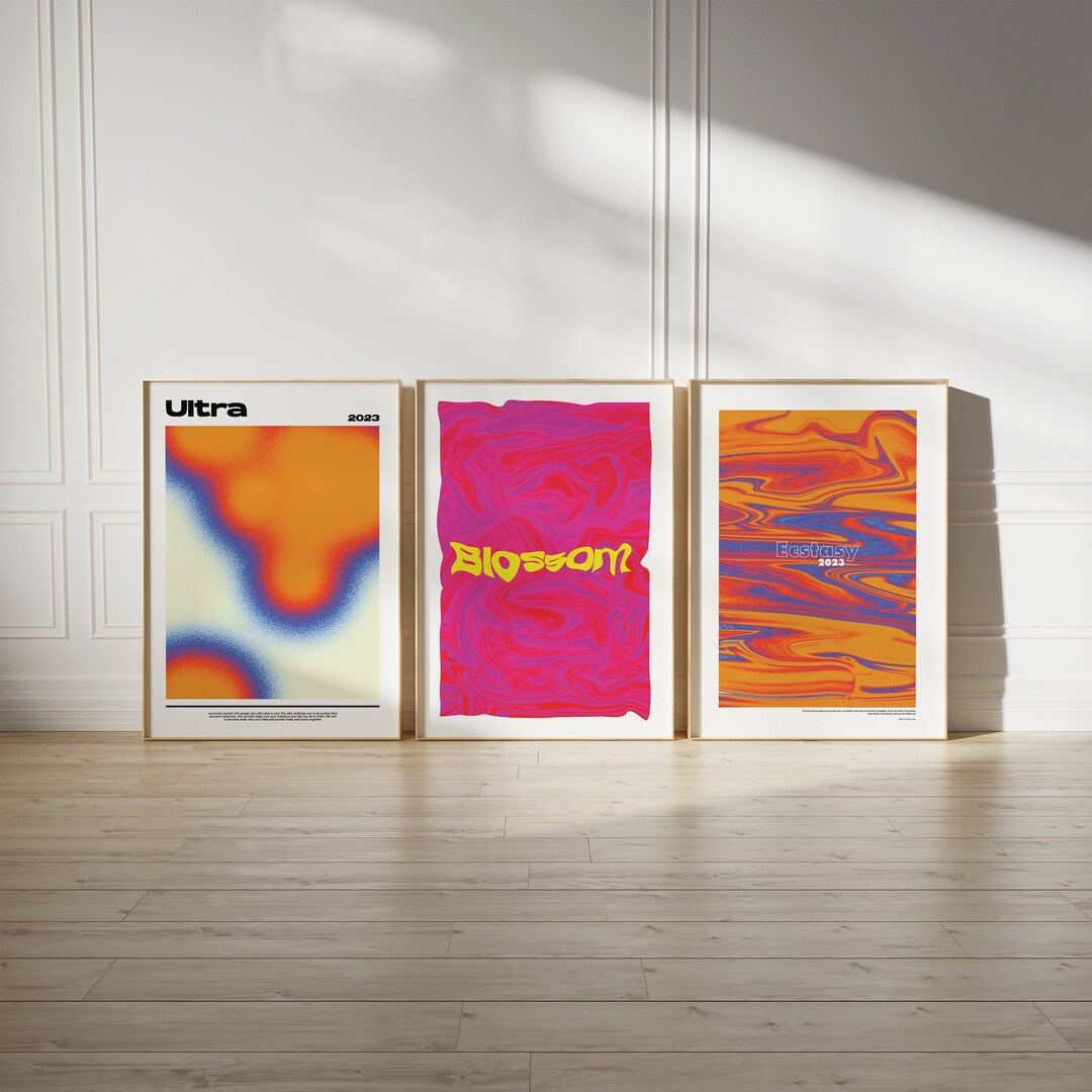 Retro Wall Art, Colors Art Print, Retro Print, Trendy Wall Art, Check ...