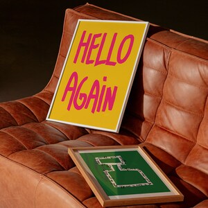 Retro Wall Art, Hello Art Print, Retro Vintage Art, Trend Wall Art ...