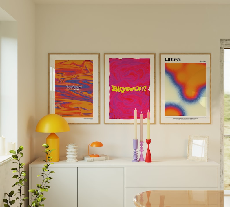 Retro Wall Art Colors Art Print Retro Print Trendy Wall - Etsy