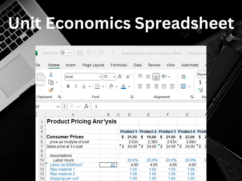 Product Pricing Worksheet Template Model for Small Business Owners ...