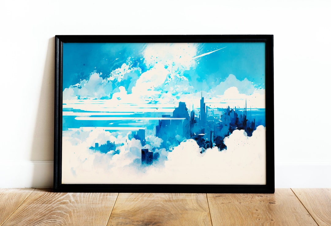 Minimalist of a City Ink Painting City Skyline Ink Painting Cityscape ...