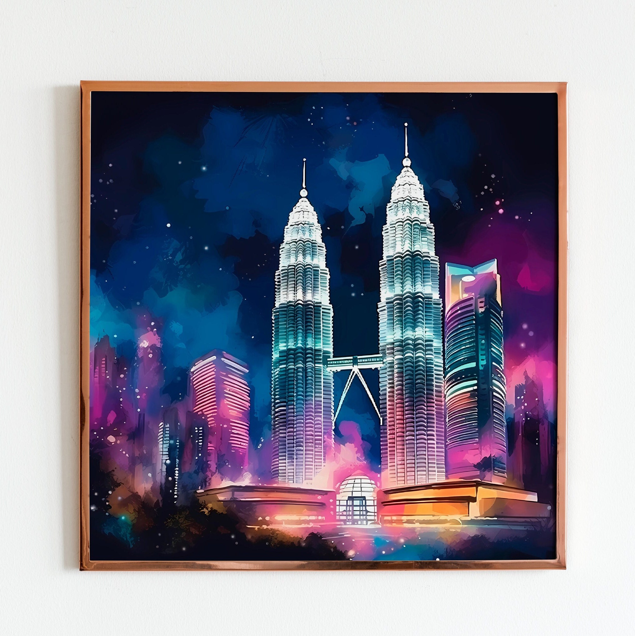 Petronas Twin Towers in Kuala Lumpur Malaysia Night View Urban ...