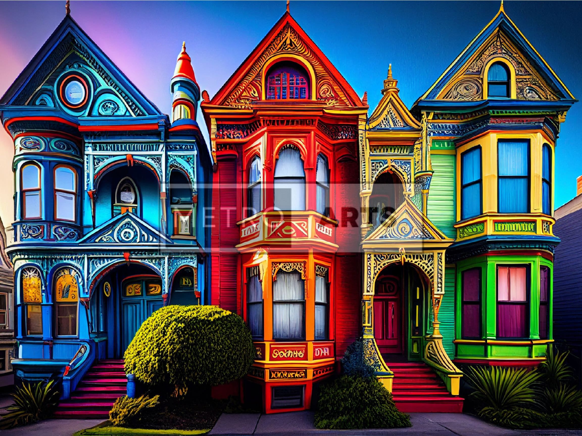 Rainbow Rows the Vibrant Victorian Houses Wall Art Decor San Francisco ...