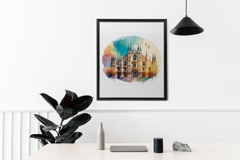 Duomo Di Milano Illustration Milan Cathedral Watercolor Travel - Etsy