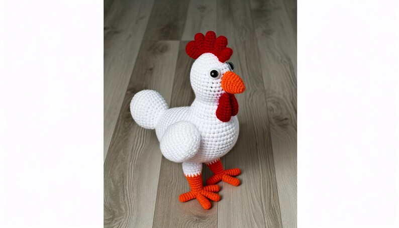 8-inch Chicken Amigurumi Crochet Pattern Intermediate DIY Stuffed ...