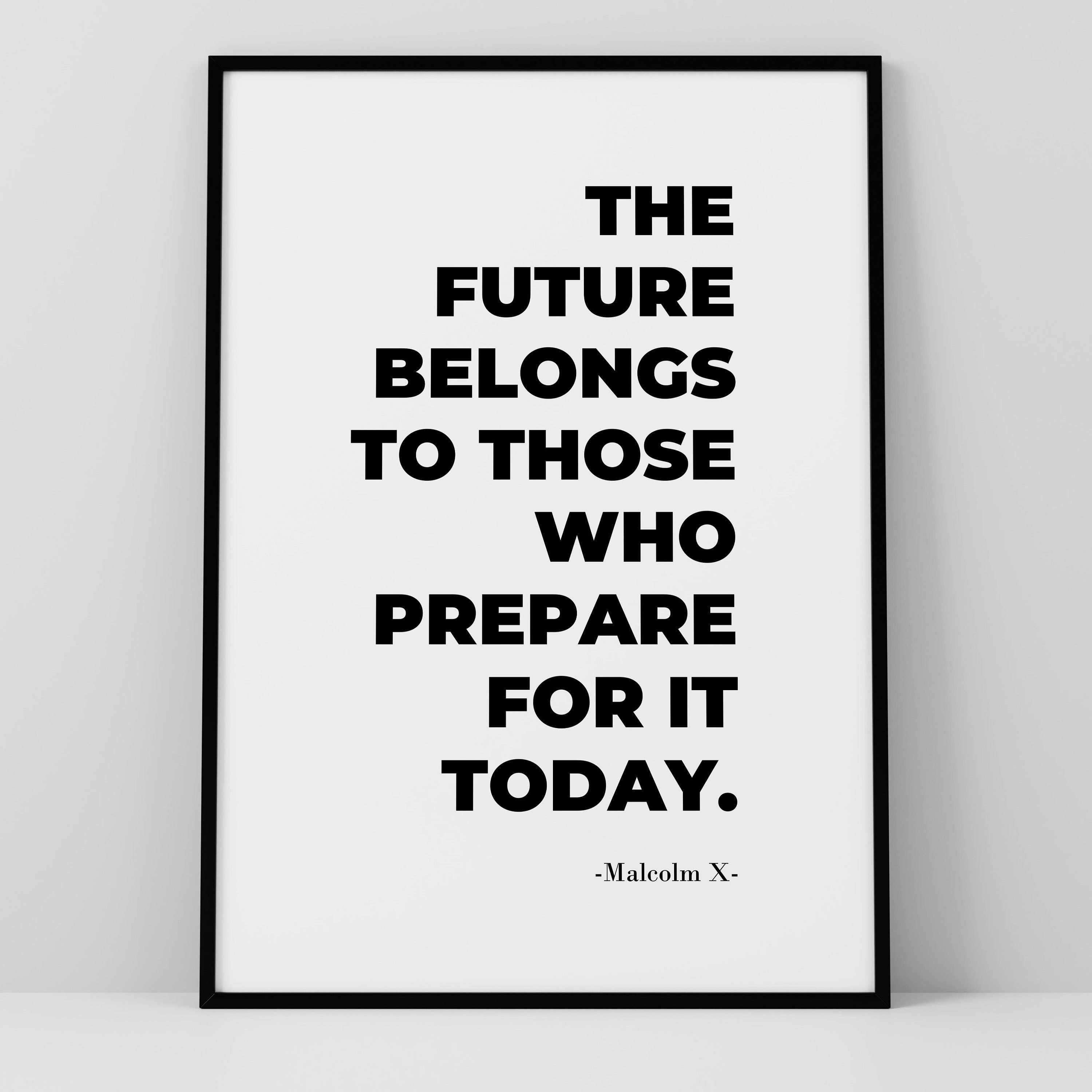 Malcom X Quote Poster, Printable Digital Wall Art, Motivational Quote ...