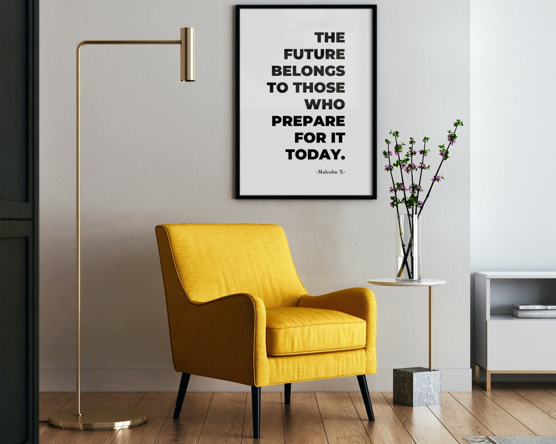 Malcom X Quote Poster, Printable Digital Wall Art, Motivational Quote ...