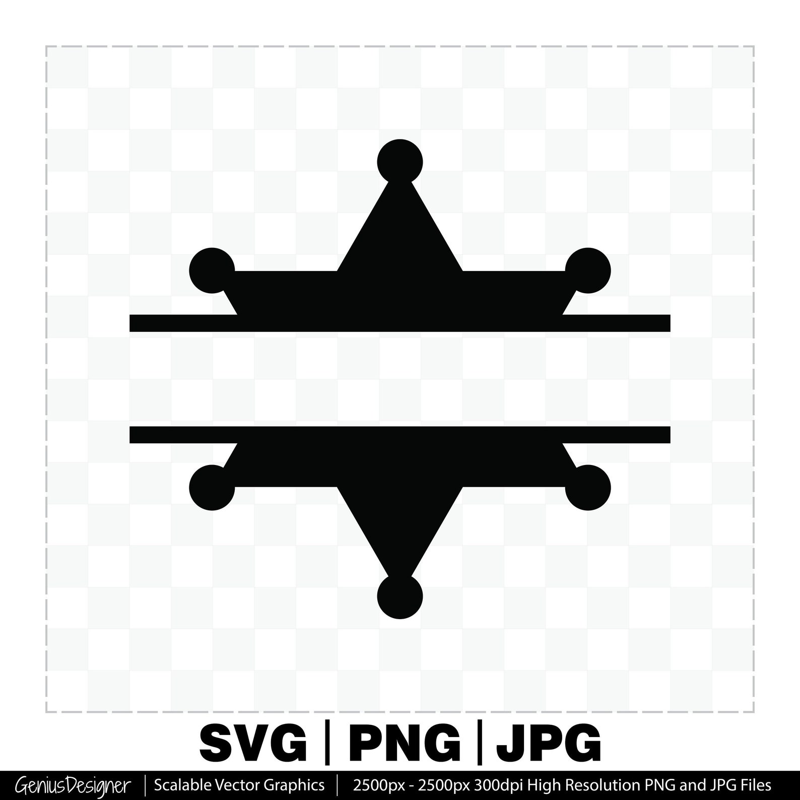 Sheriff Star Monogram Svg Sheriff Star Name Frame Png - Etsy