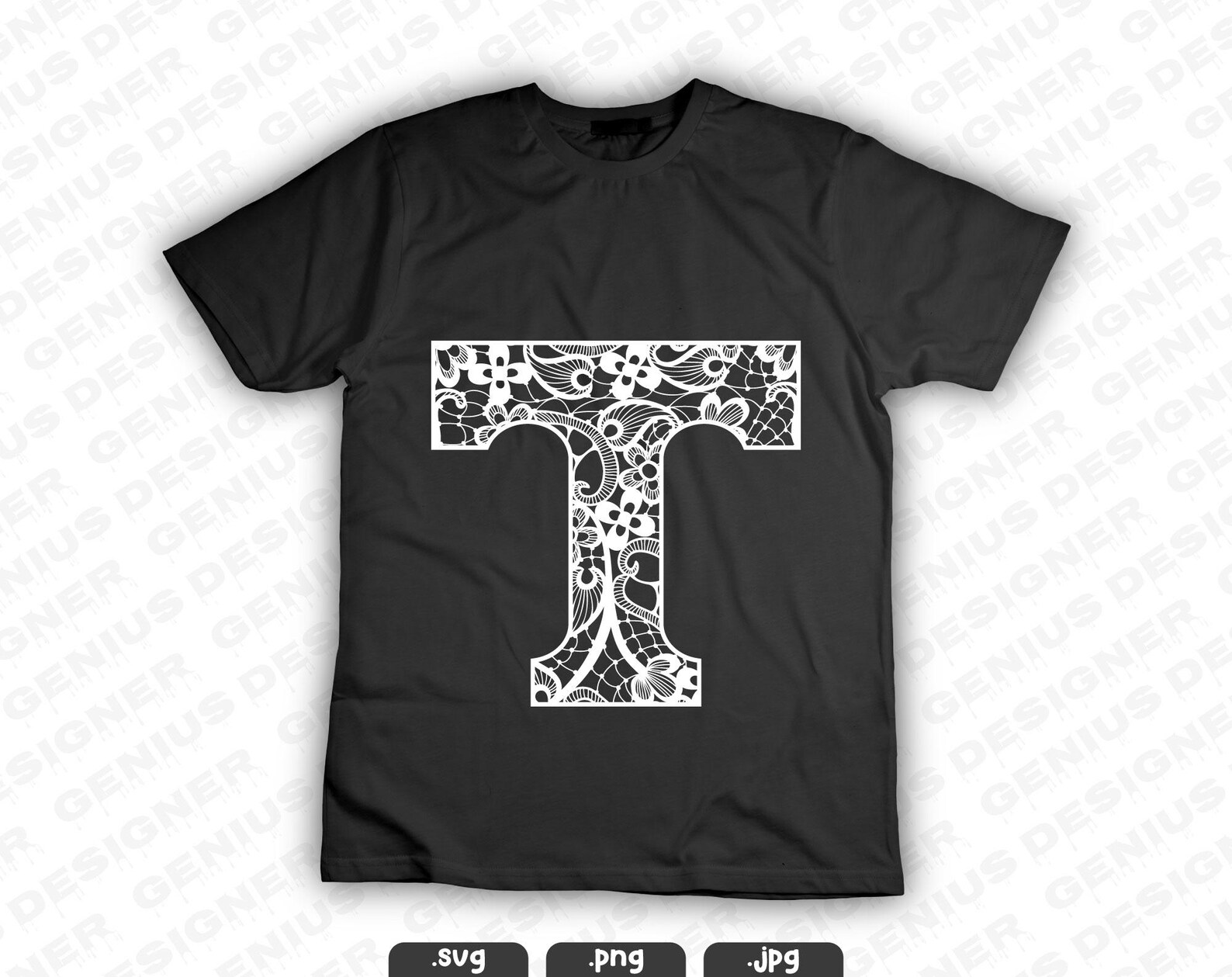 Tennessee Power T SVG PNG JPG | Lace Floral Power T, Football ...