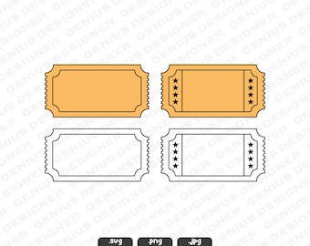 Billet SVG | Modèle de billet Svg | Billet d'événement vide | Coupon ...