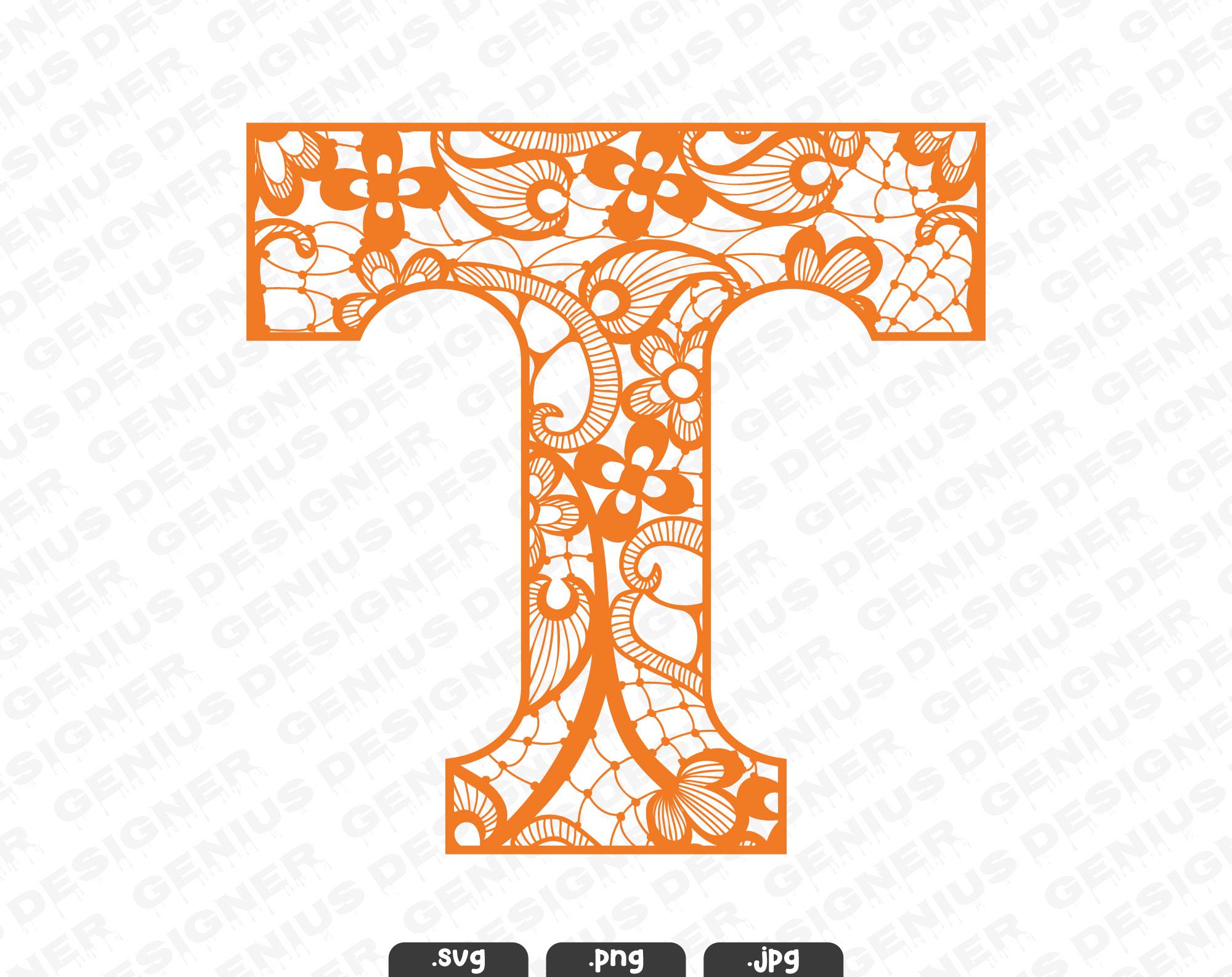 Tennessee Power T SVG PNG JPG | Lace Floral Power T, Football ...