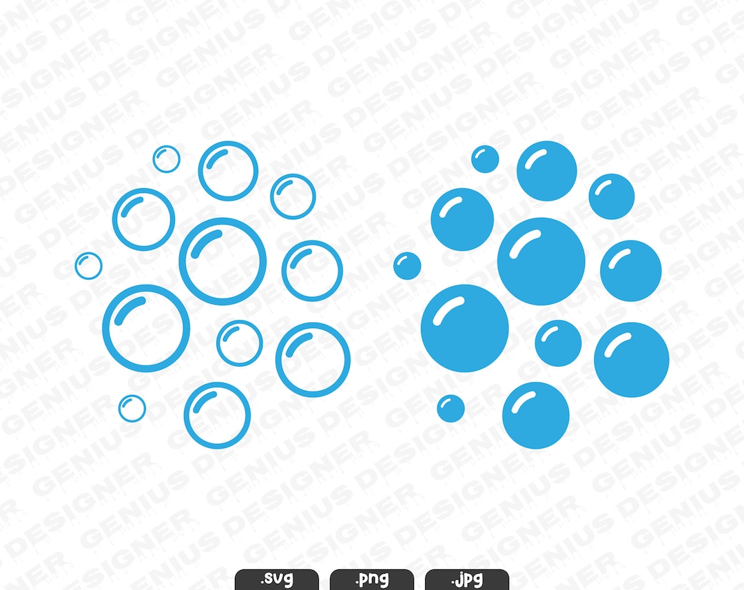 Bubbles SVG, Bubble Solid and Outline Transparent Background Vector Svg ...