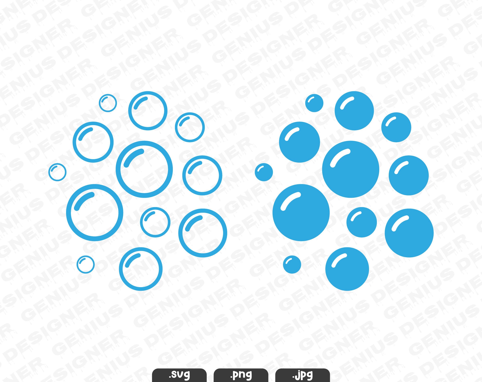 Bubbles SVG, Bubble Solid and Outline Transparent Background Vector Svg ...