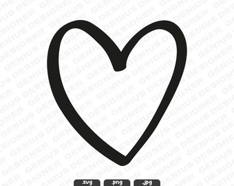 Heart SVG Simple Heart SVG Minimalist Hand Drawn Heart Heart for T ...