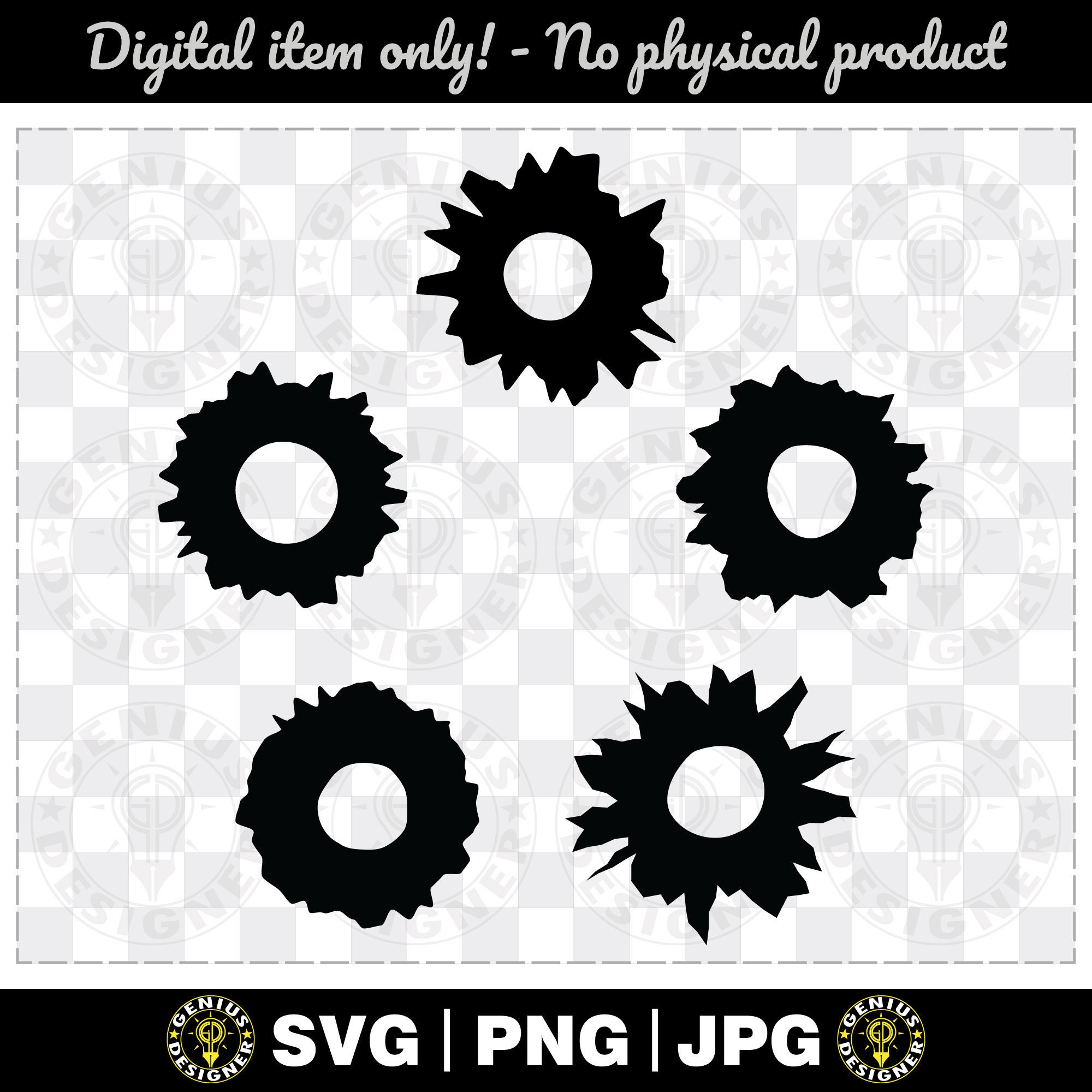 Bullet Hole SVG Bullet Hole PNG Bullet Holes Hunting Cut - Etsy