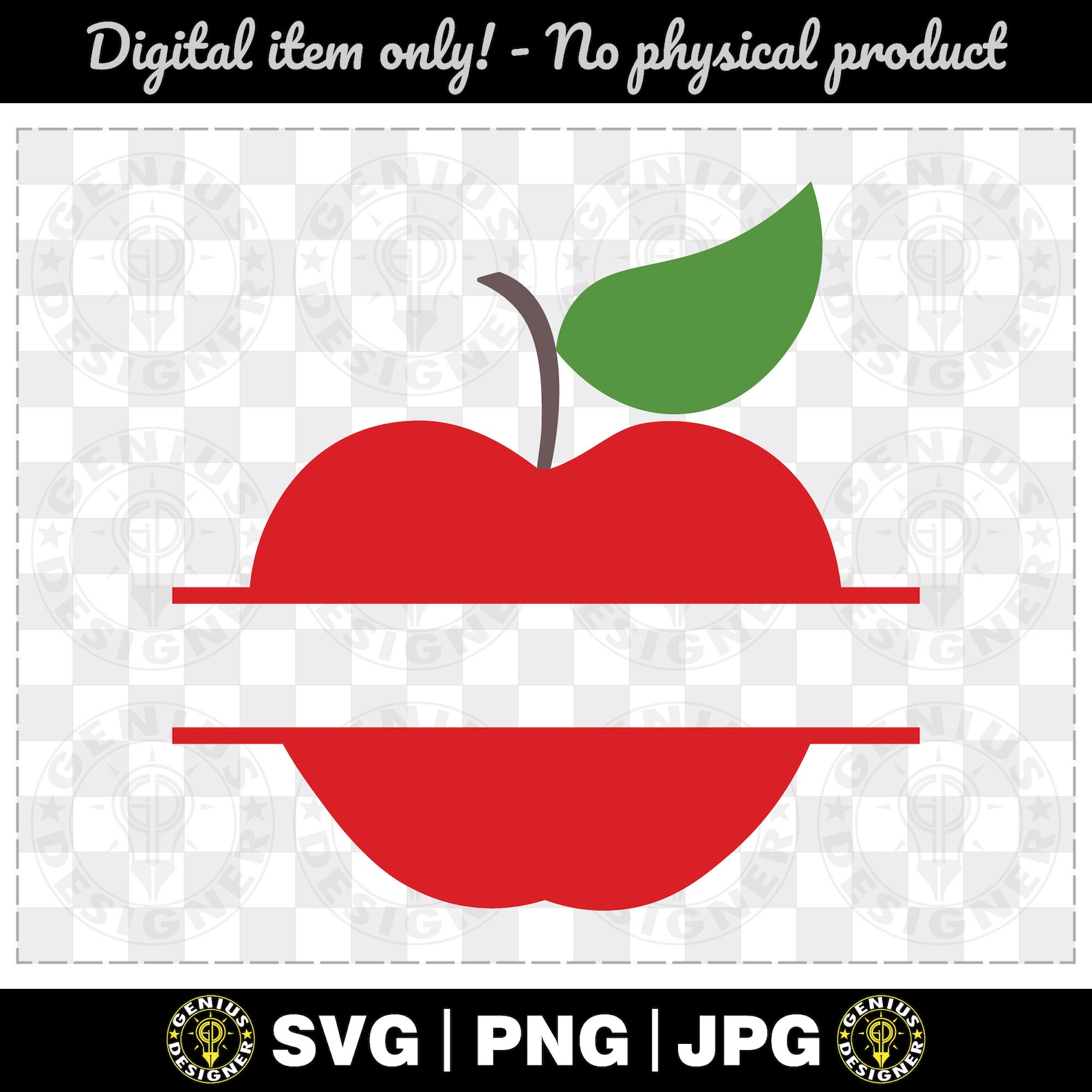 Apple Monogram SVG, Name Frame Clipart (digital Download) - Etsy