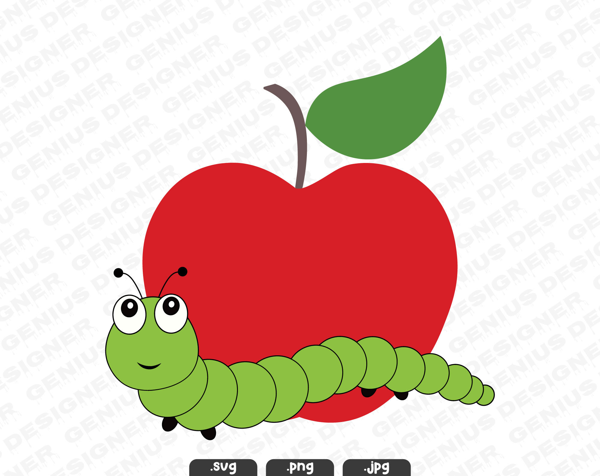 Apple and Worm SVG Apple and Worm PNG School Teacher Cut - Etsy