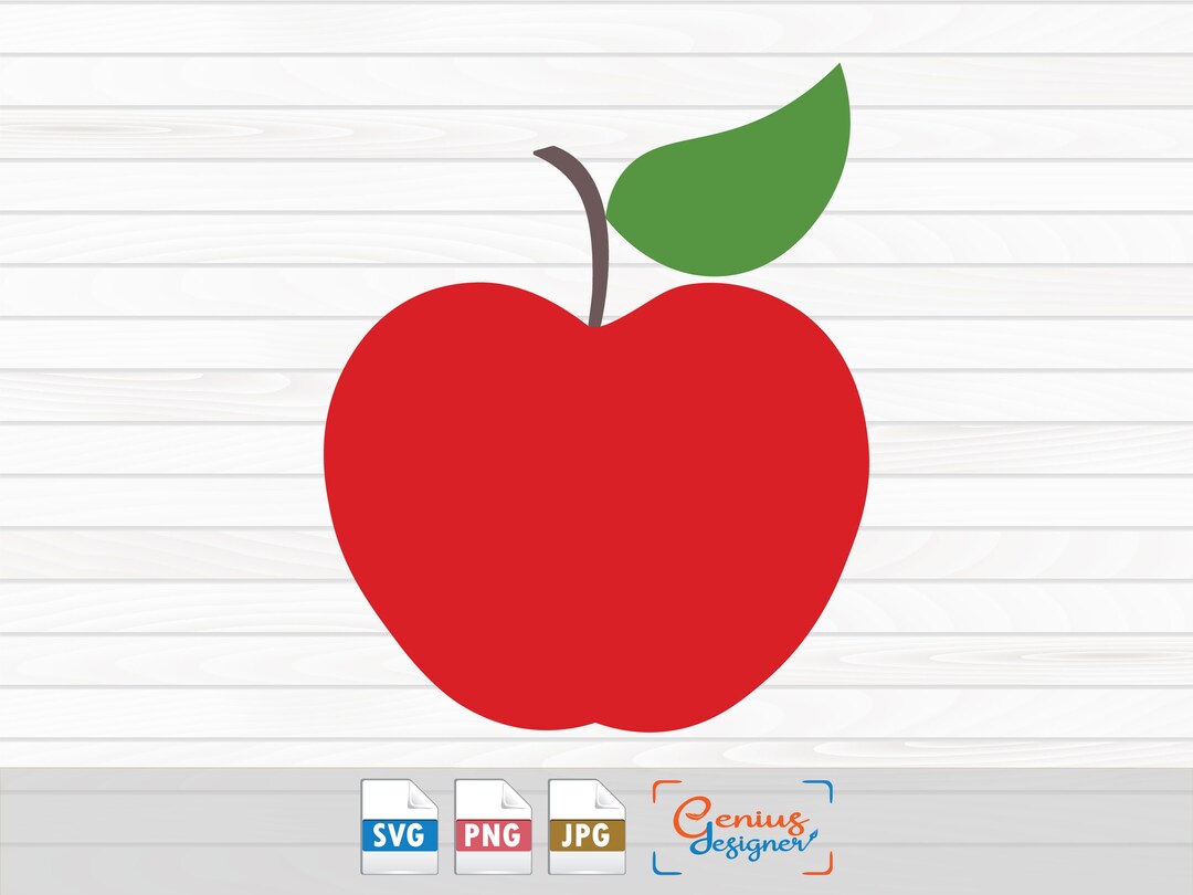 Apple Svg Apple Fruit Png Apple Clipart Scholl Print - Etsy