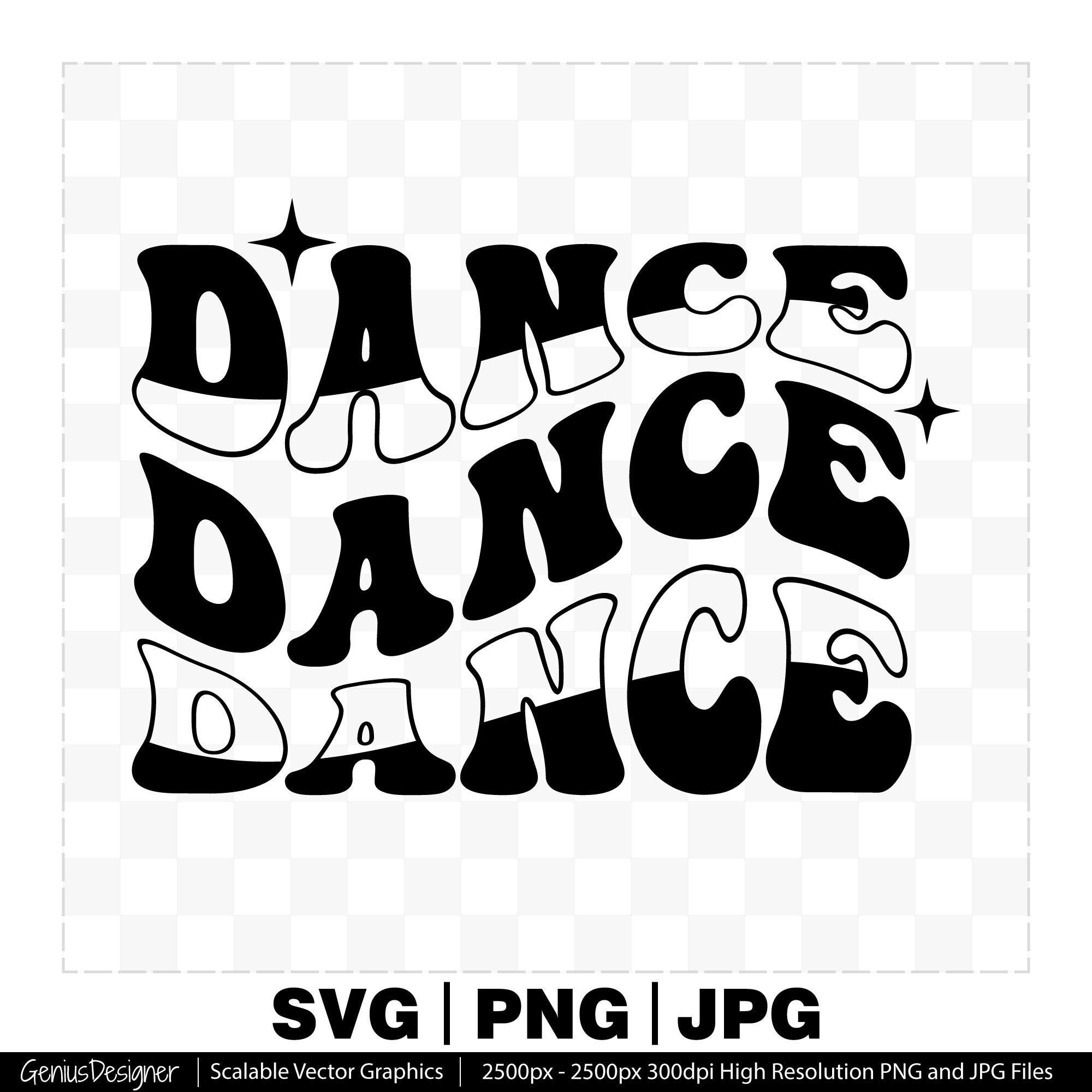 Dance Wavy Text Svg, Dance Colorful Stacked Wavy Letters, Dance Groovy ...
