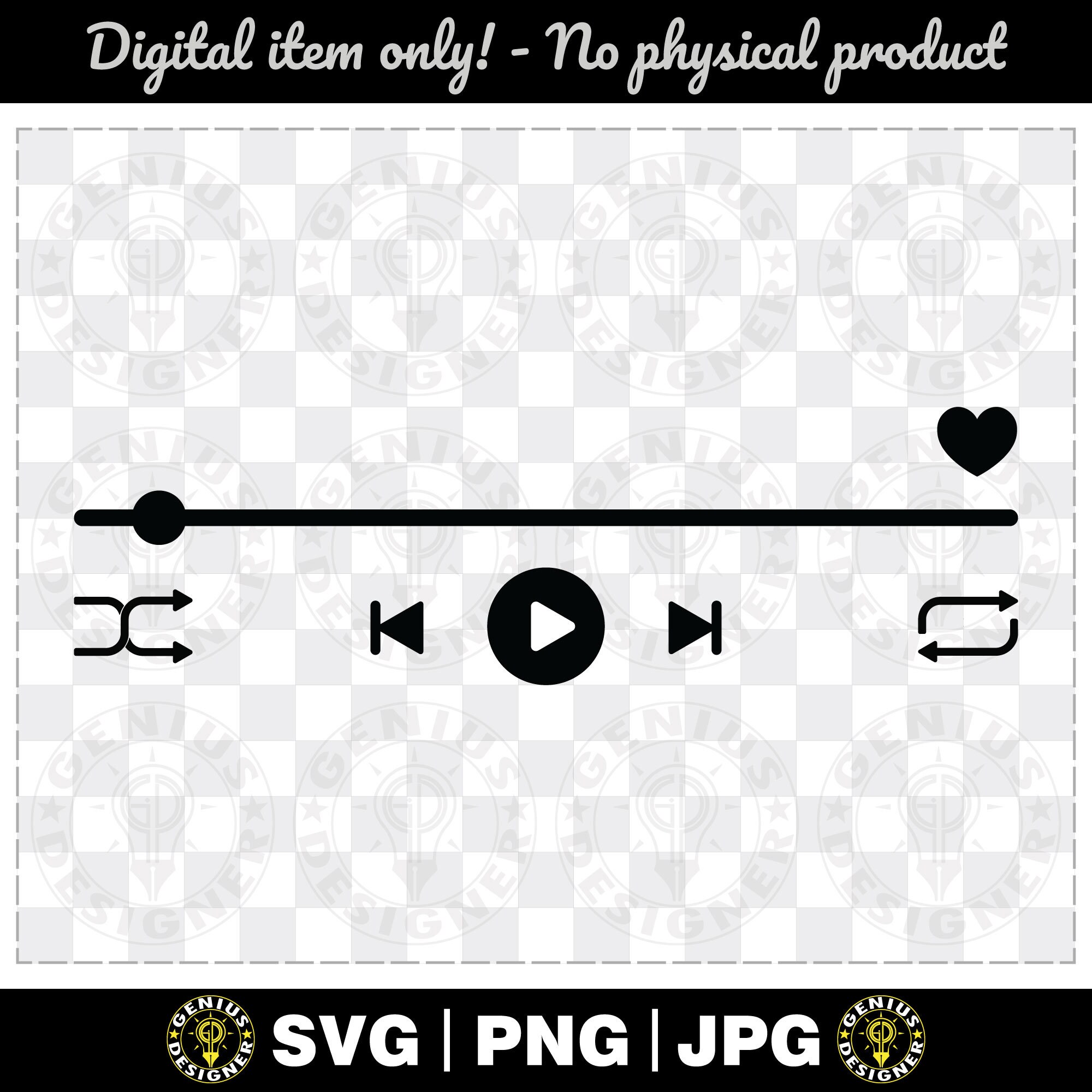Music Player SVG Media Player Svg Png Jpg Media Button Cut - Etsy