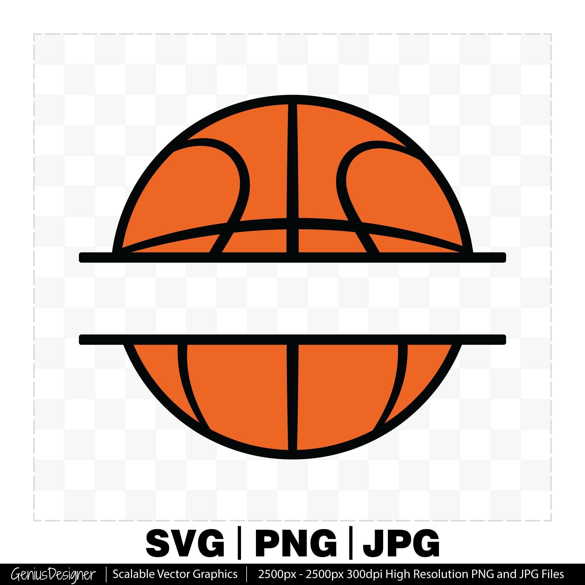 Basketball Monogram Svg Basketball Split Name Frame Basketball Nametag ...