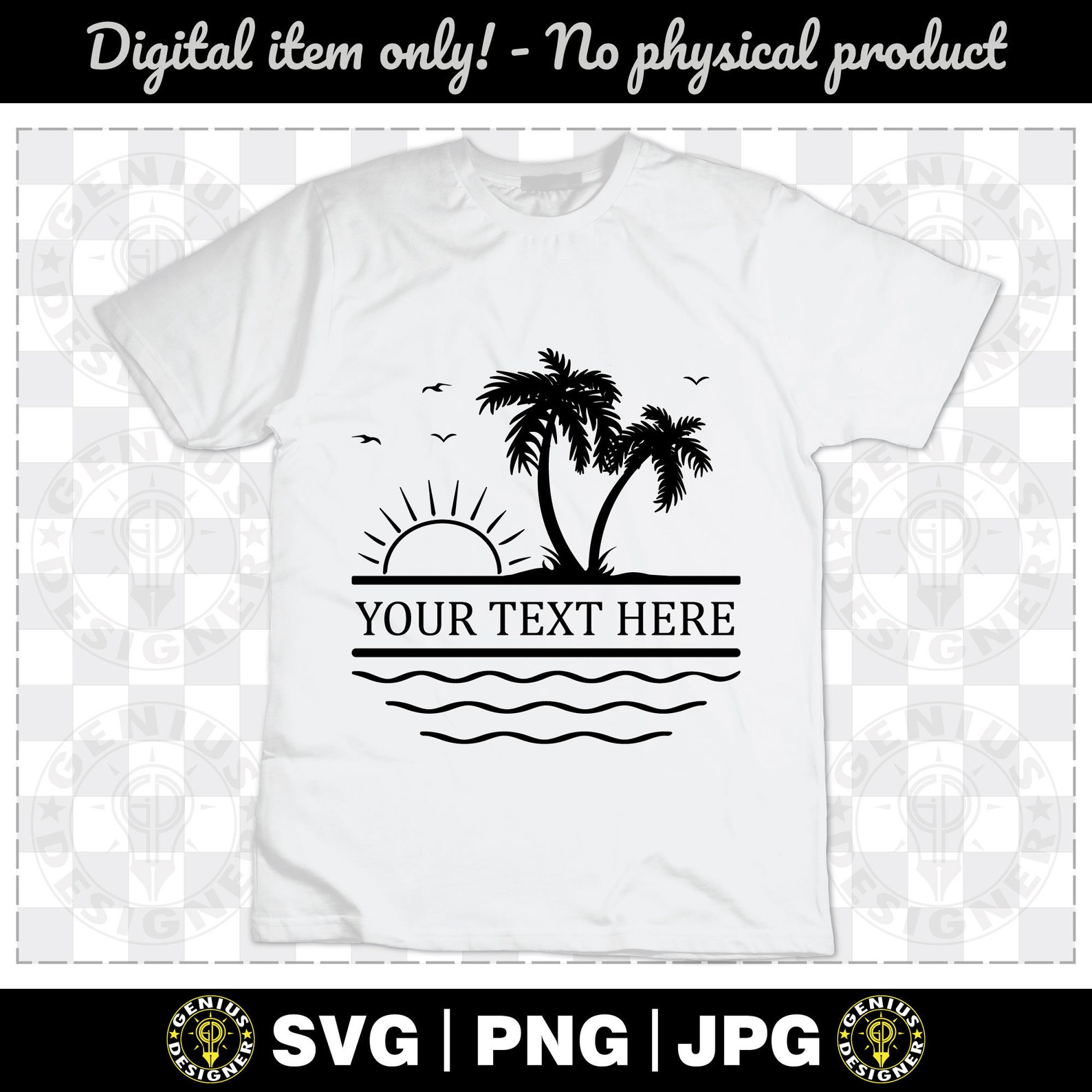 Palm Tree Split Frame Svg Beach Monogram Frame Palm Tree Nametag Svg ...