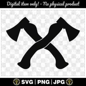 Crossed Axes Svg Png Jpg, Seamless Camping Axes Svg Cut File for Cricut ...