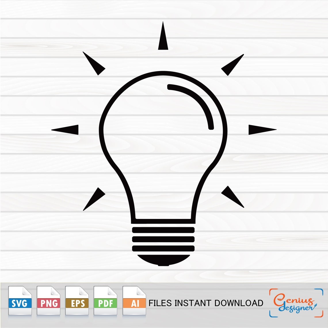 Light Bulb Svg and Png,eps,pdf,ai File Digital Download - Etsy