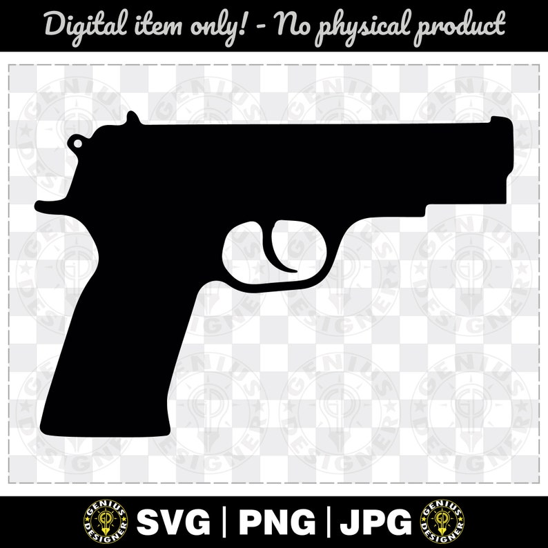 Gun SVG Pistol Gun SVG 9mm Pistol Cut File Handgun - Etsy