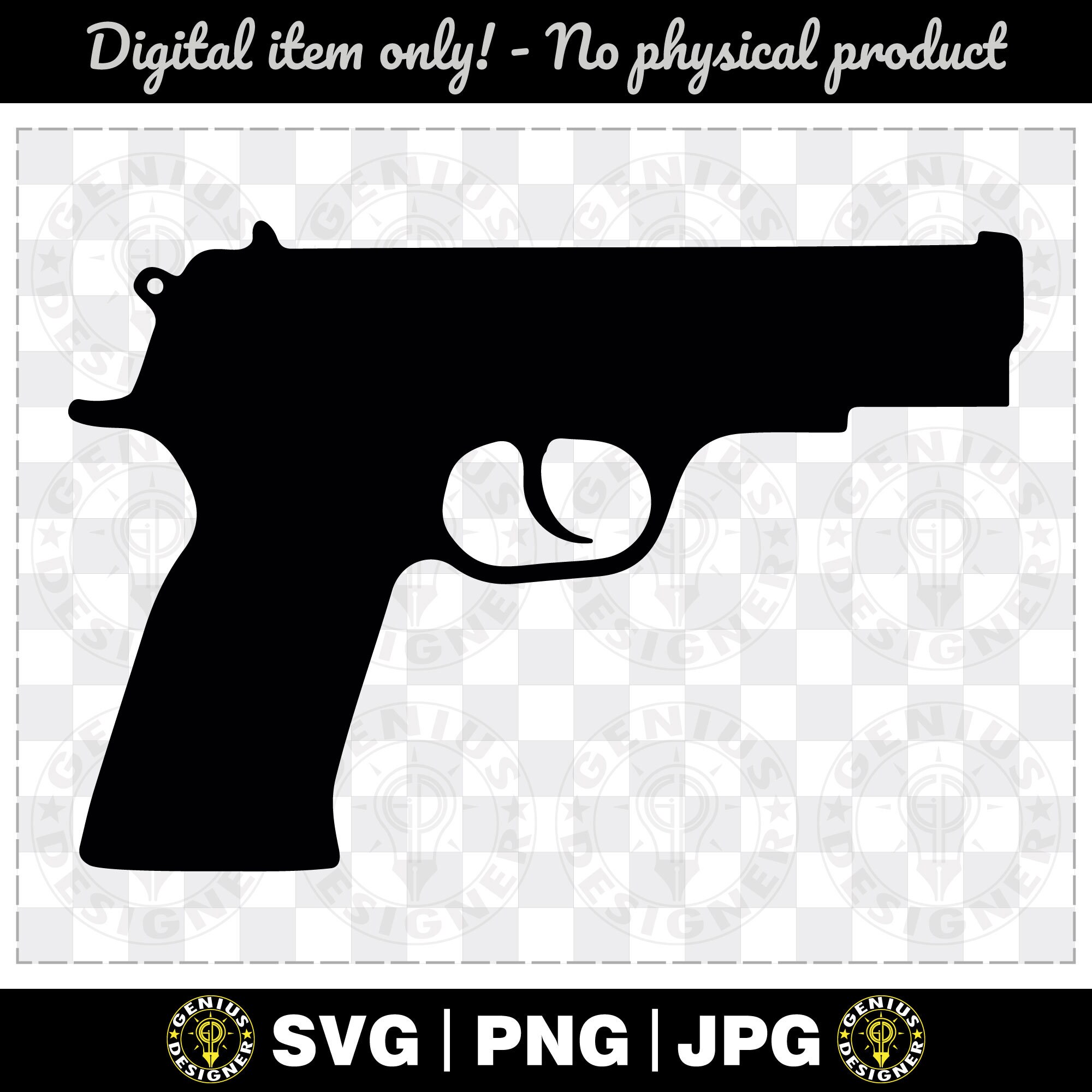 Gun SVG Pistol Gun SVG 9mm Pistol Cut File Handgun - Etsy
