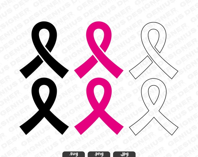 Awareness Ribbon Svg Bundle, Ribbon Monogram Vector, Cancer Awareness ...