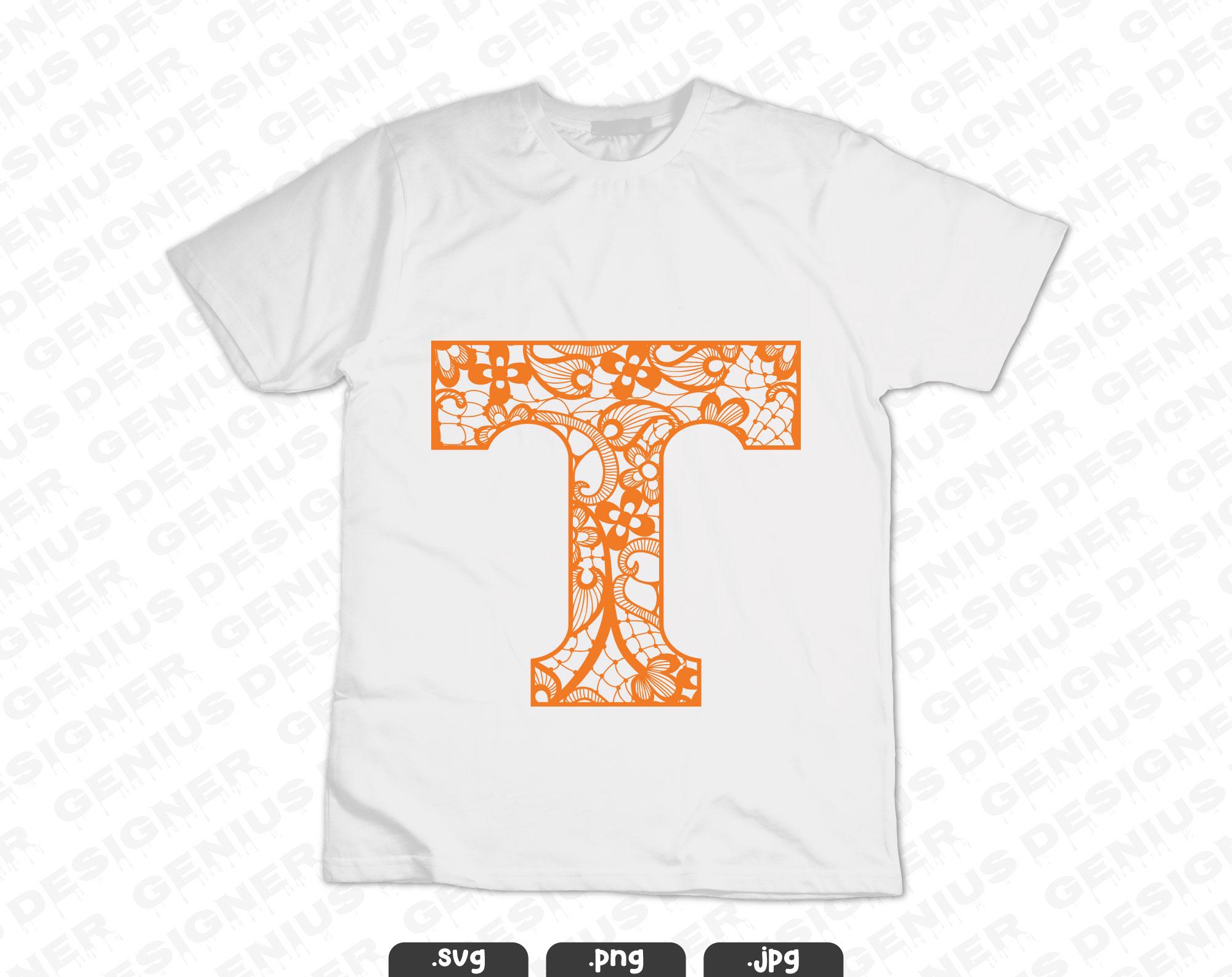 Tennessee Power T SVG PNG JPG | Lace Floral Power T, Football ...