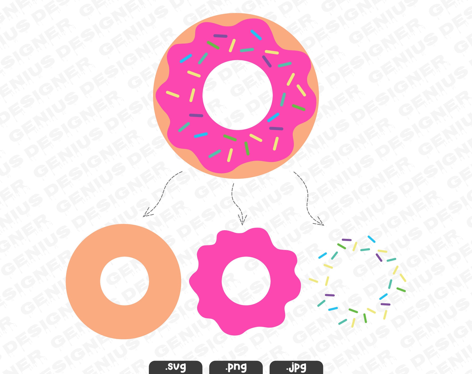 Donut SVG Donut Clipart Doughnut SVG Donut PNG - Etsy