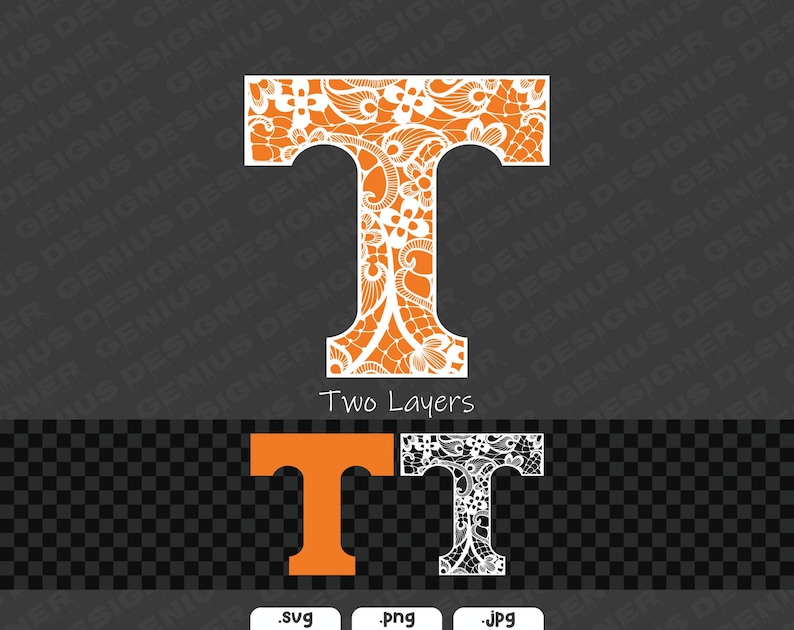 Tennessee Power T SVG PNG JPG | Lace Floral Power T, Football ...