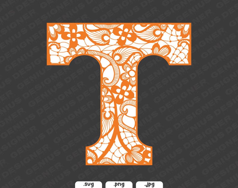 Tennessee Power T SVG PNG JPG | Lace Floral Power T, Football ...